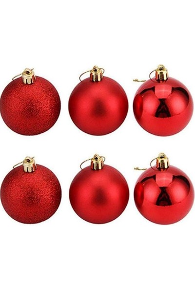Funworld Yılbaşı Yeni Yıl Süsü Çam Ağacı Süs Top 6 cm 6'lı Kırmızı Funworld Yılbaşı Yeni Yıl Süsü Çam Ağacı Süs Top 6 cm 6'lı Kırmızı