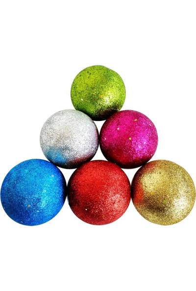 Funworld Yılbaşı Yeni Yıl Süsü Çam Ağacı Süs Top Simli 3,5 cm 6'lı Funworld Yılbaşı Yeni Yıl Süsü Çam Ağacı Süs Top Simli 3,5 cm 6'lı