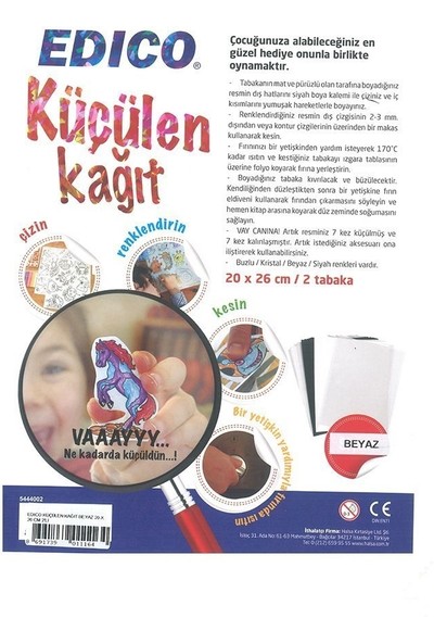 Edico Halsa Küçülen Kağıt 20 x 26 cm Beyaz 2'li Paket