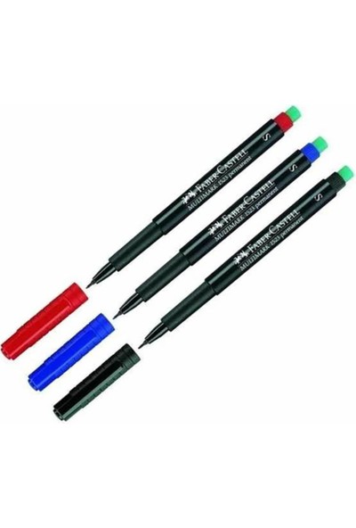Faber-Castell Multimark Permanent Asetat Kalemi 0.4 mm S 3 Renk Faber-Castell Multimark Permanent Asetat Kalemi 0.4 mm S 3 Renk