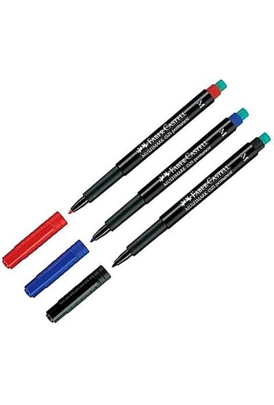 Faber-Castell Multimark Permanent M Asetat Kalemi 1.0 mm 3 Renk Faber-Castell Multimark Permanent M Asetat Kalemi 1.0 mm 3 Renk