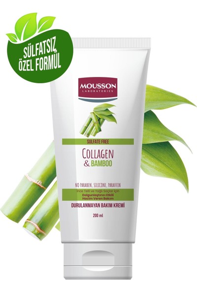 Mousson Kolajen & Bambu Içeren Yoğunlaştırıcı Hacim Veren Durulanmayan Saç Bakım Kremi 200 ml