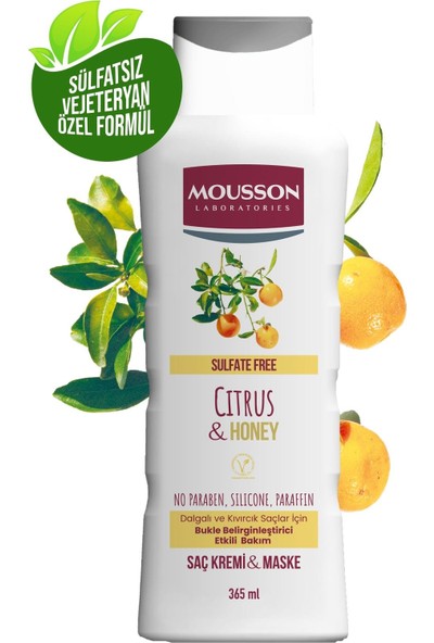 Mousson Turunçgil ve Bal Içeren Bukle Belirginleştirici Etkili Saç Bakım Krem ve Maskesi 365 ml