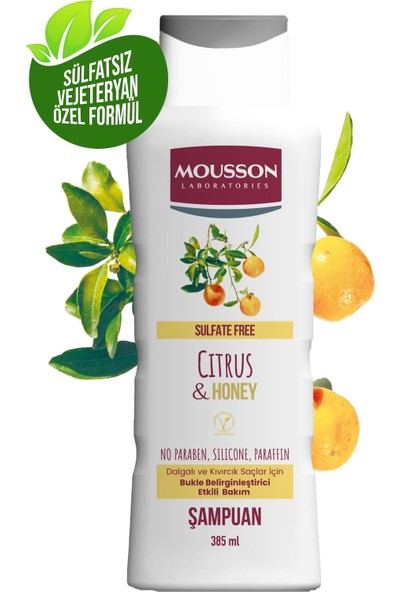 Mousson Turunçgil ve Bal Özü Içeren Bukle Belirginleştirme Etkili Saç Bakım Şampuanı 385 ml