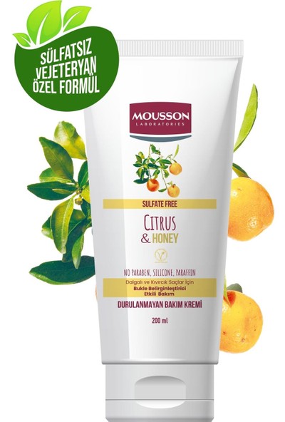 Mousson Turunçgil & Bal Içeren Bukle Belirginleştirici Etkili Durulanmayan Saç Bakım Kremi 200 ml