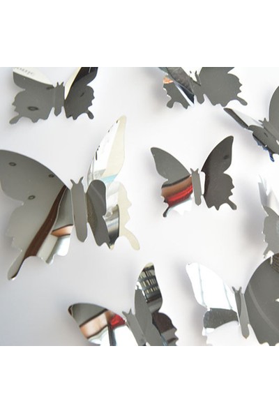 Nanstore 12 Parçalı Kelebek 3D Dıy Duvar Stickerı (Yurt Dışından)