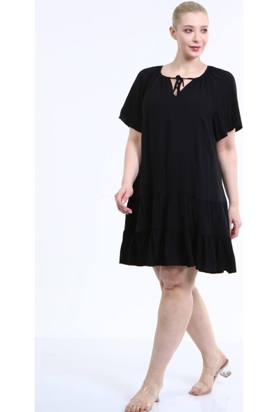 Myline Astarlı Pelerin Kol Fırfırlı Elbise Myline Astarlı Pelerin Kol Fırfırlı Elbise