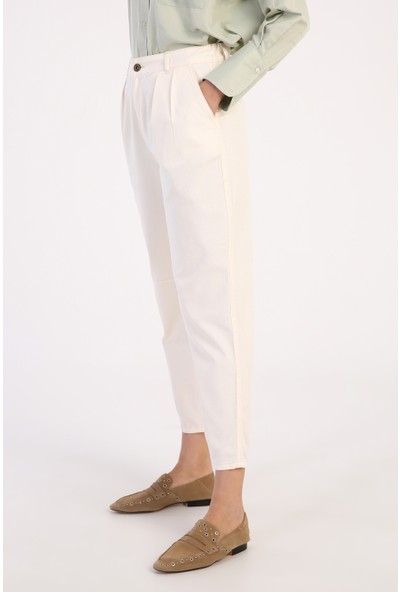 Yarece Pileli Slouchy Pantolon