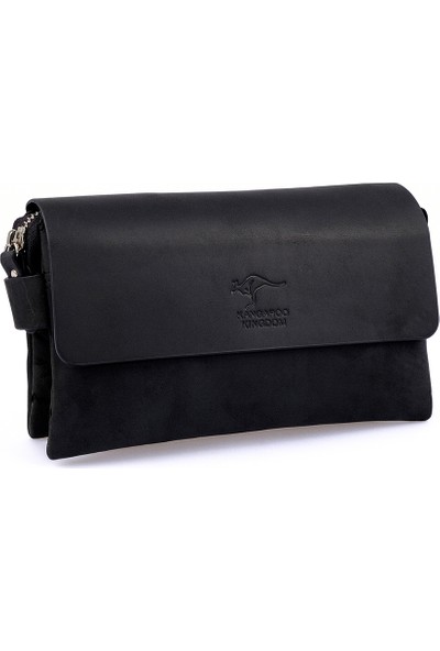 Kangaroo Kıngdom Hakiki Deri Crazy Horse Siyah Erkek El Portföy Clutch Çantası 9288-ZS Kangaroo Kıngdom Hakiki Deri Crazy Horse Siyah Erkek El Portföy Clutch Çantası 9288-ZS
