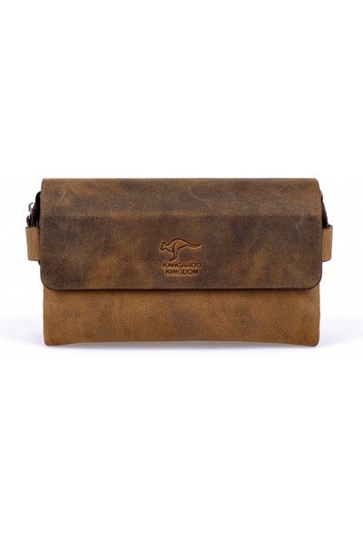 Kangaroo Kıngdom Hakiki Deri Crazy Horse Koyu Camel Erkek El Portföy Clutch Çantası 9288-ZKC Kangaroo Kıngdom Hakiki Deri Crazy Horse Koyu Camel Erkek El Portföy Clutch Çantası 9288-ZKC