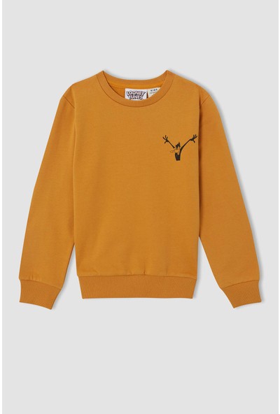 DeFacto Erkek Çocuk Looney Tunes Lisanslı Regular Fit Lisanslı Bisiklet Yaka Sweatshirt V8830A621Au