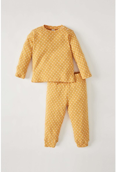 DeFacto Erkek Bebek Desenli Uzun Kollu Pijama Takımı V9542A221AU