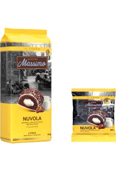 Massimo Nuvola Kahveli Kek 6X50 gr Massimo Nuvola Kahveli Kek 6X50 gr