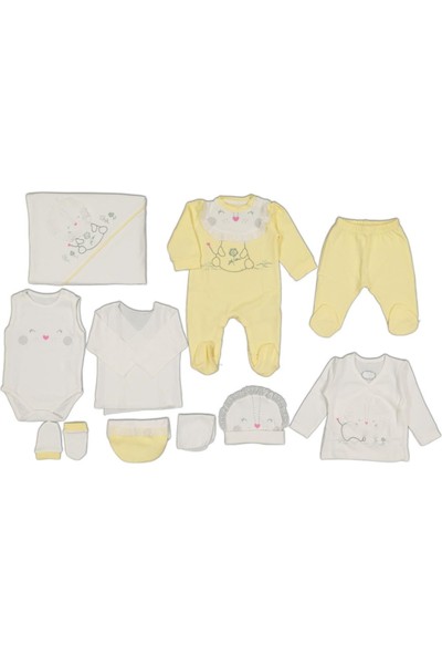 Tongs Baby Cute Baby Lion Tulumlu 10 Parça Zıbın Seti 3304 Sarı Tongs Baby Cute Baby Lion Tulumlu 10 Parça Zıbın Seti 3304 Sarı