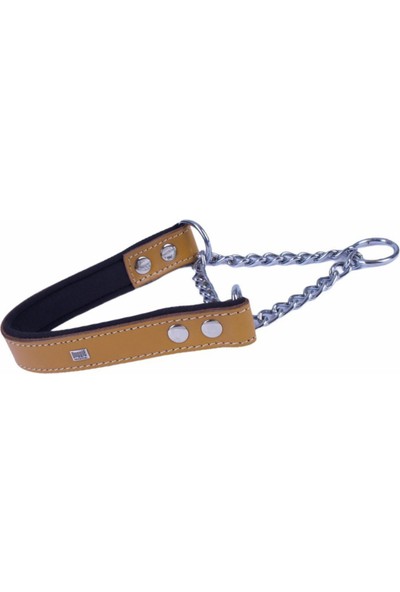 Doggie Gerçek Deriden Boğma Zincirli Köpek Boyun Tasması Kahverengi 2,5X45-55 cm Doggie Gerçek Deriden Boğma Zincirli Köpek Boyun Tasması Kahverengi 2,5X45-55 cm