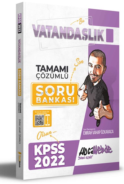Hocawebte Yayınları 2022 KPSS Vatandaşlık Tamamı Çözümlü Soru Bankası