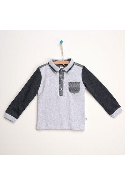 Babyz Minikareli Iki Ip Uzun Kol Polo Yaka Tek Sweatshirt