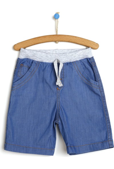 Hello Baby Basic Ribanalı Denim Şort