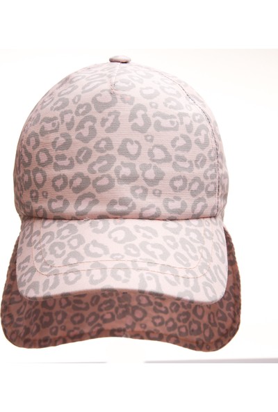 SUVE GOLD Leopar Ense Korumalı Kız Bebek Şapkası