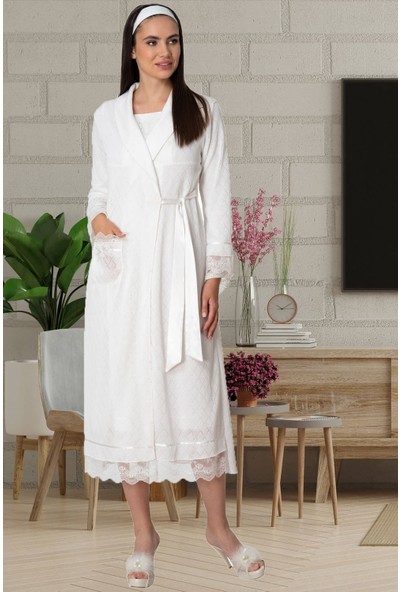 Mecit Pijama 5570 Ekru Sabahlıklı Lohusa Gecelik Takım Mecit Pijama 5570 Ekru Sabahlıklı Lohusa Gecelik Takım