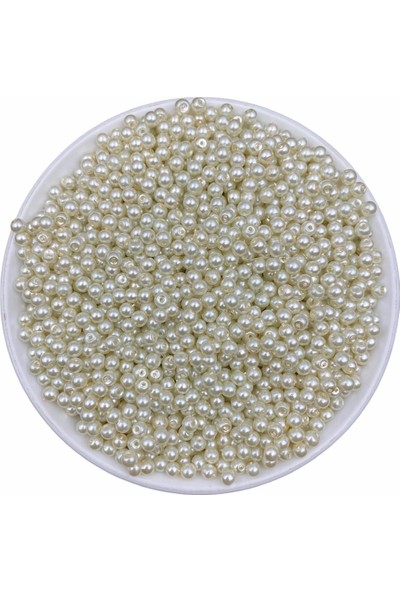 Hedef Bijuteri 50 gr 4mm Krem Cam Inci Boncuk ,takı Yapım Boncuğu (50GR,~550 Adet ) Hedef Bijuteri 50 gr 4mm Krem Cam Inci Boncuk ,takı Yapım Boncuğu (50GR,~550 Adet )
