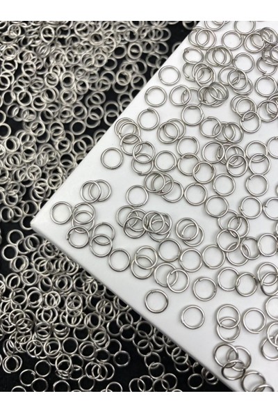 Hedef Bijuteri 25GR Nikel / Gümüş Renk 6mm Metal Takı Yapım Halkası ,klips Halka ( ~400 Adet)