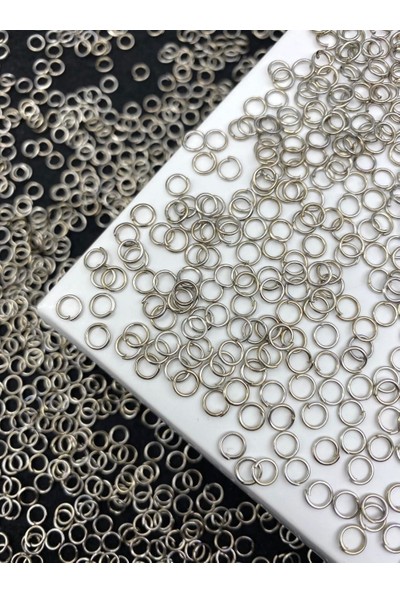 Hedef Bijuteri 25GR Nikel / Gümüş Renk 5mm Metal Takı Yapım Halkası ,klips Halka (~500 Adet)