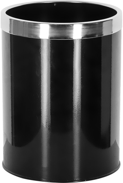 Ovata Boyalı Çemberli Metal Çöp Kutusu Ofis Ev Bahçe Dış Mekan Çöp Kovası