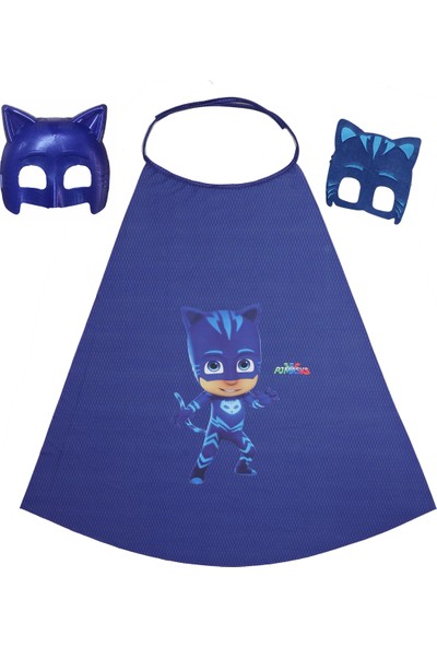 Celicido Pijamaskeliler Kedi Çocuk Parti Pelerini ve 2 Adet Maske