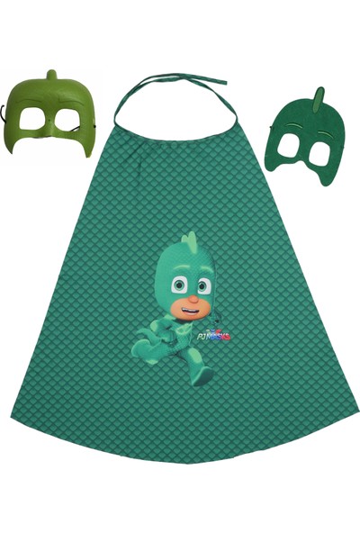 Celicido Pijamaskeliler Kertenkele Çocuk Parti Pelerini ve 2 Adet Maske