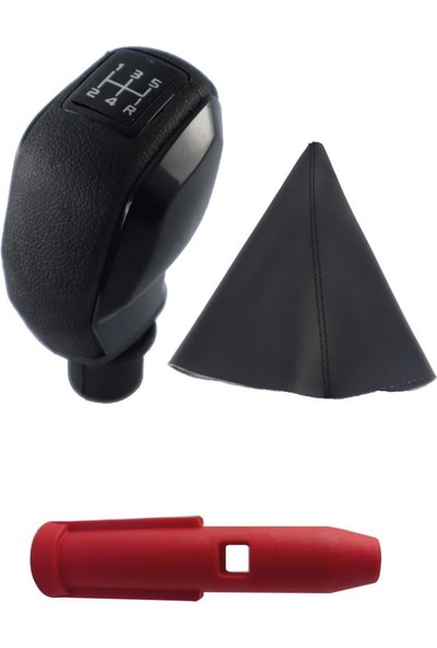 Kogel Cıtroen C2 - C3 - C4 - C5 Spor Vites Topuzu Siyah C5 Kapaklı Tip Vites Topuzu + Körüğü