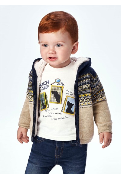 Mayoral Erkek Bebek Kürk Astarlı Triko Hırka