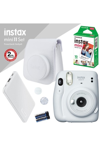 Instax Mini 11 Beyaz Fotoğraf Makinesi ve Powerbank Set 3 Instax Mini 11 Beyaz Fotoğraf Makinesi ve Powerbank Set 3