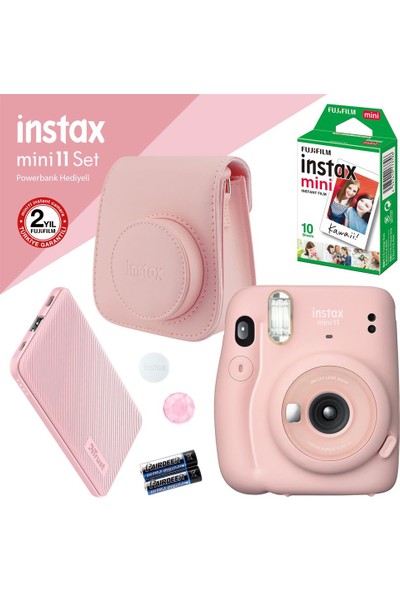 Instax Mini 11 Pembe Fotoğraf Makinesi ve Powerbank Set 3 Instax Mini 11 Pembe Fotoğraf Makinesi ve Powerbank Set 3