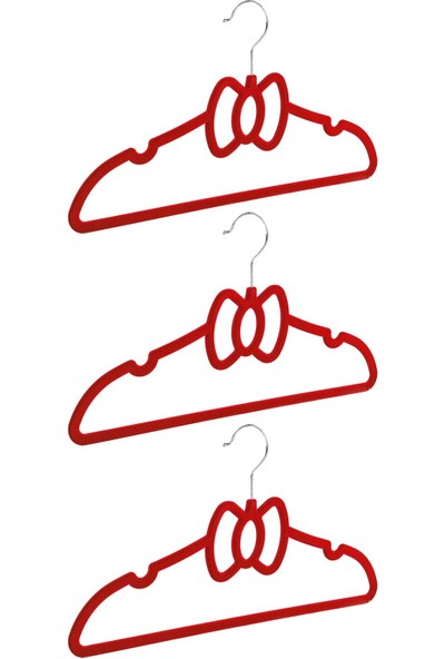 Maomao 3 Adet Kırmızı Kaydırmaz Kadife Çocuk Kıyafet Askısı Maomao 3 Adet Kırmızı Kaydırmaz Kadife Çocuk Kıyafet Askısı