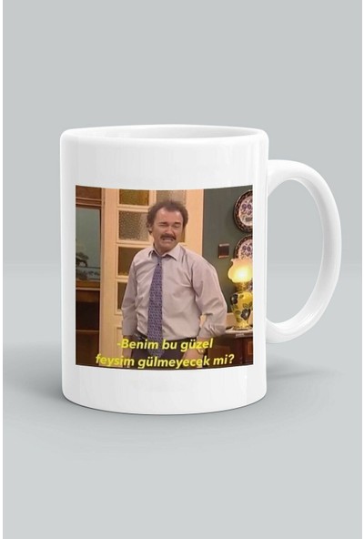 Kupgade Burhan Altıntop Avrupa Yakası Baskılı Beyaz Kupa Bardak