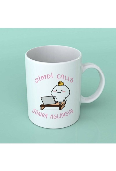 Kupgade Seramik - Şimdi Çalış Sonra Ağlarsın Beyaz Kupa Bardak Kupgade Seramik - Şimdi Çalış Sonra Ağlarsın Beyaz Kupa Bardak