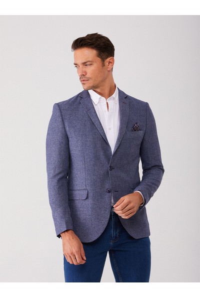 Dufy K.mavi Erkek Ceket - Slım Fıt