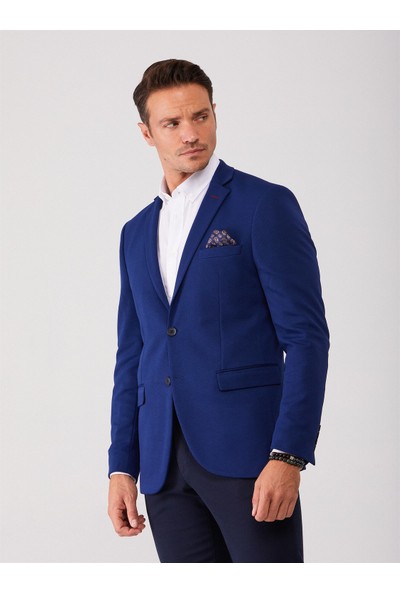 Dufy Indigo Erkek Ceket - Slım Fıt
