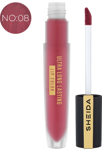 Sheida Ultra Long Lastıng Lıpcolor (Likit Ruj) No:08 Sheida Ultra Long Lastıng Lıpcolor (Likit Ruj) No:08