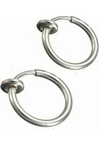 Yeşim Aksesuar Deliksiz Kulaklar Için Çelik Halka Sıkıştırmalı Kıkırdak Küpesi