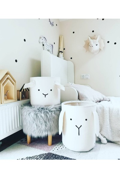 Woll Tasarım Sevimli 2'li Bebek ve Çocuk Odası Çamaşır ve Oyuncak Sepeti 40X50 35X40 cm Woll Tasarım Sevimli 2'li Bebek ve Çocuk Odası Çamaşır ve Oyuncak Sepeti 40X50 35X40 cm