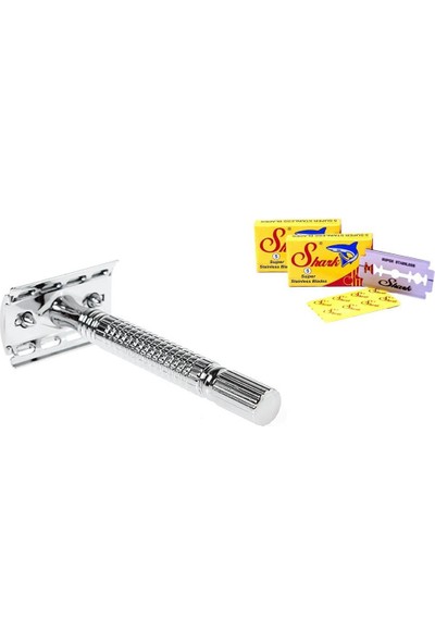 Rimei A2002 Çift Taraflı Tıraş Makinası + 10 Adet Shark Jilet