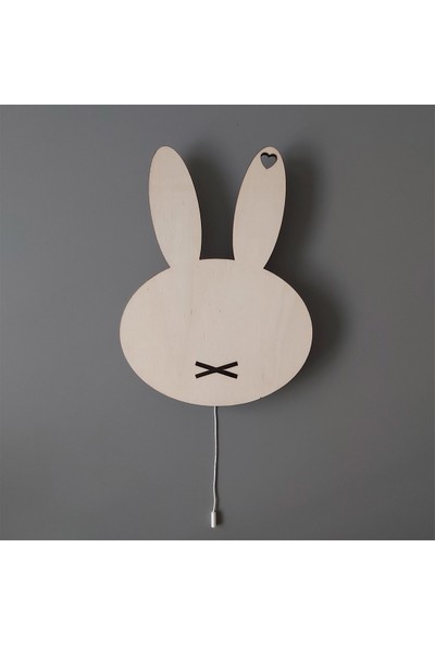 Wodan Design Çocuk Odası Ahşap Tavşan Aydınlatma