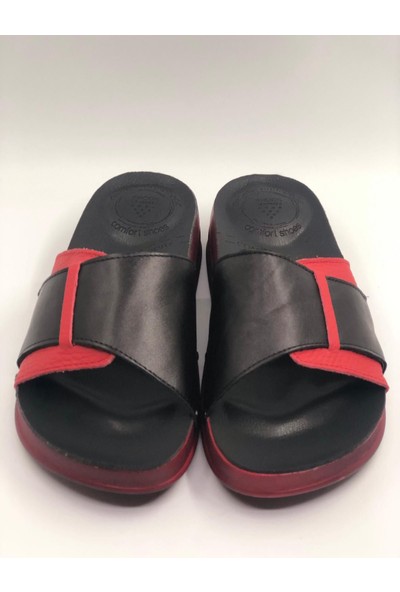 Medistep Siyah Kırmızı Topuk Dikeni Için Medikal Terlik