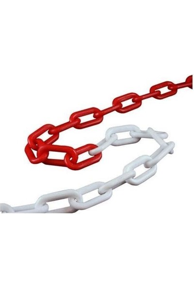 Avmdepo Plastik Zincir Kırmızı Beyaz