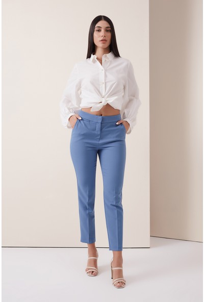Gusto Sigaret Kesim Pantolon - Mavi