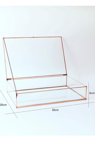 Vitrayverteks Rose Bakır Kapaklı Cam Takı Kutusu