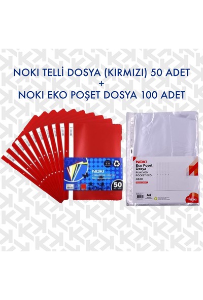 Noki Telli Dosya (Kırmızı 50 Adet) - Noki Poşet Dosya (100 Adet) Noki Telli Dosya (Kırmızı 50 Adet) - Noki Poşet Dosya (100 Adet)