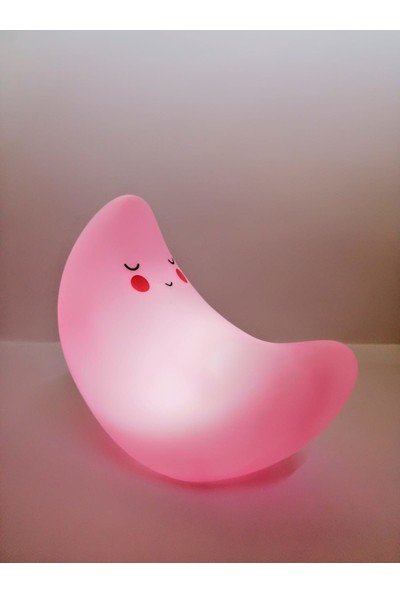 Mobgift 3D Silikon Ay Gece Lambası (Pembe)
